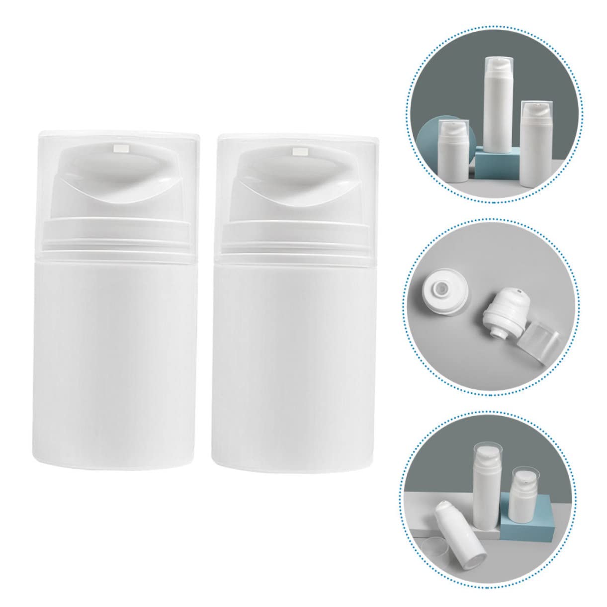 minkissy 6 Pcs Vacuum Lotion Bottle Specialized Mesa para Uñas Acrílicas Portable Foundation Bottles Body Lotion Bottles Essential Oil Perfume Plastic Bottles for Liquids Pump