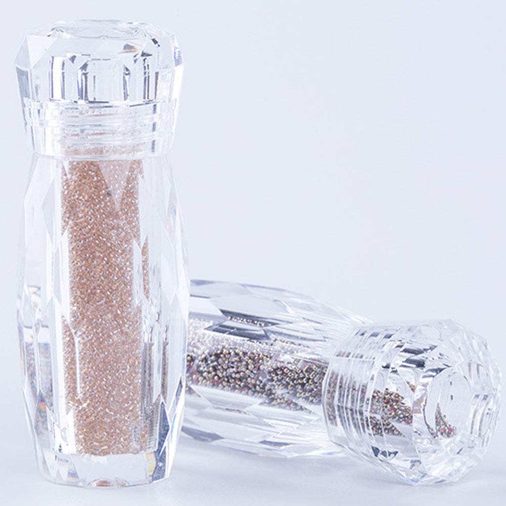 6 Pcs 5ml Clear Acrylic Nail Crystals Bottles Empty Refillable Micro Rhinestones Pixie Beads Bottle Containers for Nail Powder, Glass Caviar Beads, Facial Cream