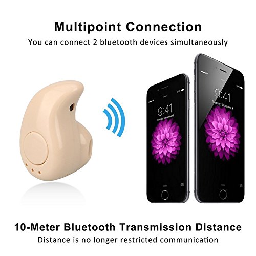 PUOX S530 Single Ear Bluetooth Headphones, Mini Stealth Wireless Headphones, Stereo Open Ear Sport Earbuds for All Smartphones (Black/White/Beige/Blue/Pink)