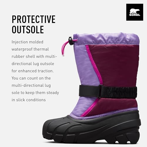 Sorel Snow Boot, Purple Dahlia X Paisley Purple Youth, 2.5 US Unisex Big Kid