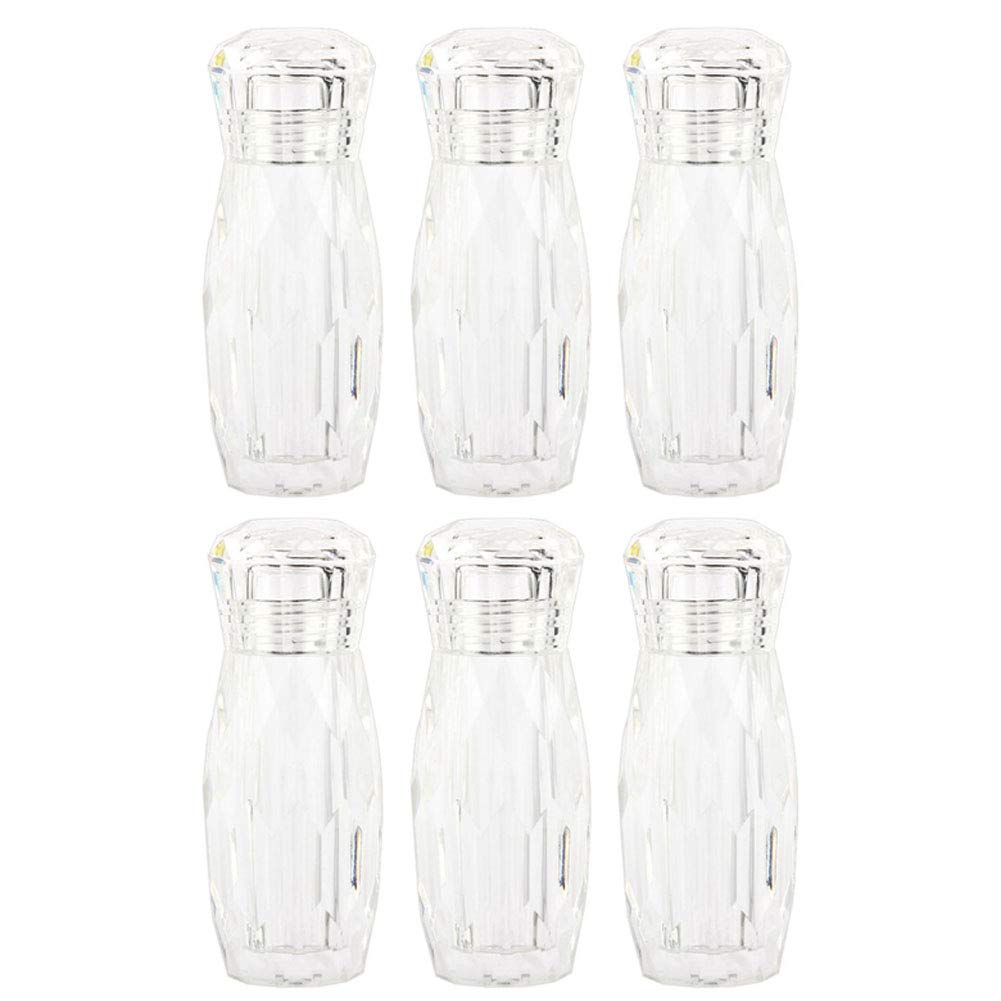 6 Pcs 5ml Clear Acrylic Nail Crystals Bottles Empty Refillable Micro Rhinestones Pixie Beads Bottle Containers for Nail Powder, Glass Caviar Beads, Facial Cream