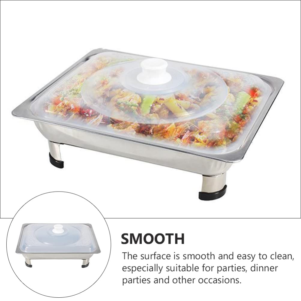 DOITOOL 1 Set Four-Legged Fish Grill Square Buffet Tray Buffet Plate Stainless Steel Food Tray Versatile Food Plate Food Holding Plate Buffet Supply Restaurant Accessory Square Food Plate