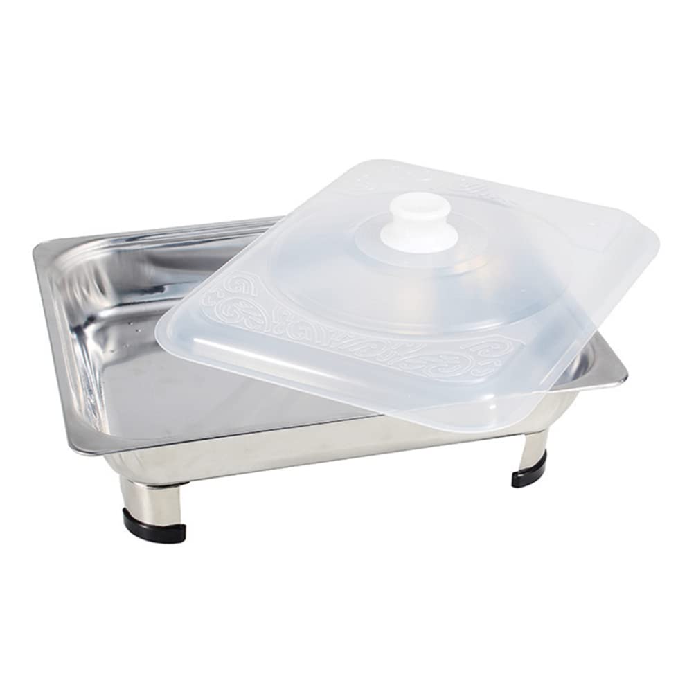 DOITOOL 1 Set Four-Legged Fish Grill Square Buffet Tray Buffet Plate Stainless Steel Food Tray Versatile Food Plate Food Holding Plate Buffet Supply Restaurant Accessory Square Food Plate