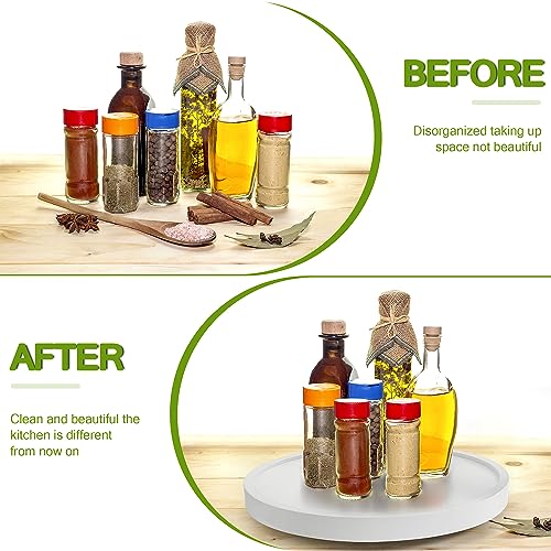 2 Pack Lazy Susan Organizers - OAMCEG 10 Inch Lazy Susan Turntable for Cabinet, 360 Rotating Kitchen Spice Rack Spinning Organizer, Bamboo Large Pantry Organization and Storage, for Fridge, Countertop