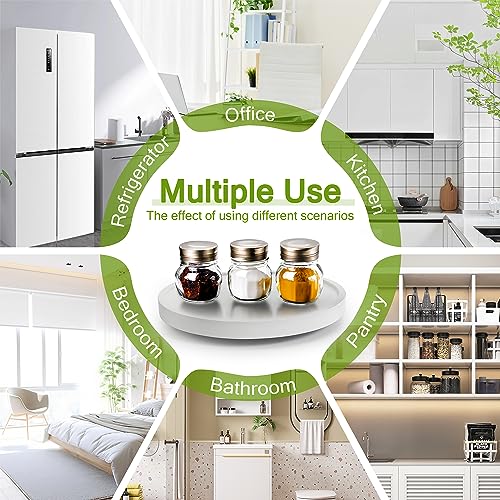 2 Pack Lazy Susan Organizers - OAMCEG 10 Inch Lazy Susan Turntable for Cabinet, 360 Rotating Kitchen Spice Rack Spinning Organizer, Bamboo Large Pantry Organization and Storage, for Fridge, Countertop