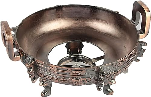 Round Chafing Dish Set for Wedding Banquets Party, Stainless Steel Chafing Buffet Server Warming Tray, with Food Pan, Frame, Lid and Fuel Holder (Color : Red Copper, Size : 28cm)