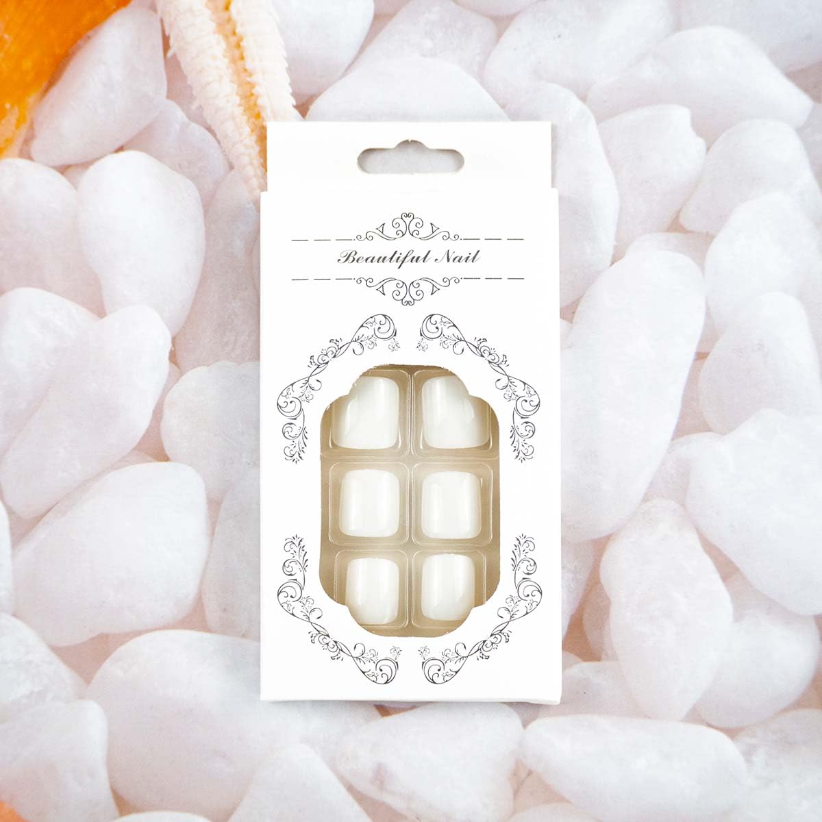 Solid Press On Toenails For Women, Nude White Toe Nail Press Ons, Acrylic Fake Toenails 24pcs uñas para pies