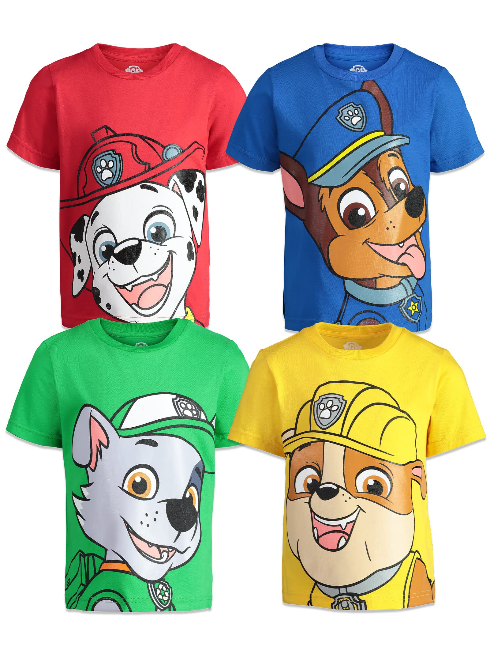 Nickelodeon Paw Patrol Marshall Rubble Rocky Chase Big Boys 4 Pack Graphic T-Shirts Chase, Marshall, Rubble & Rocky 8