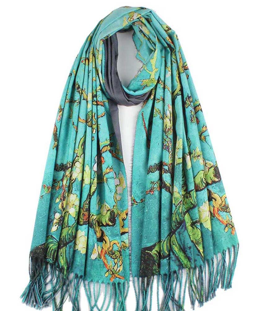Umjetnost Soft Cashmere Feel Scarf For Women Fashion Art Print Long Warm Scarves Large Shawl Wrap Monet Klimt Van Gogh Painted Gifts (C10)