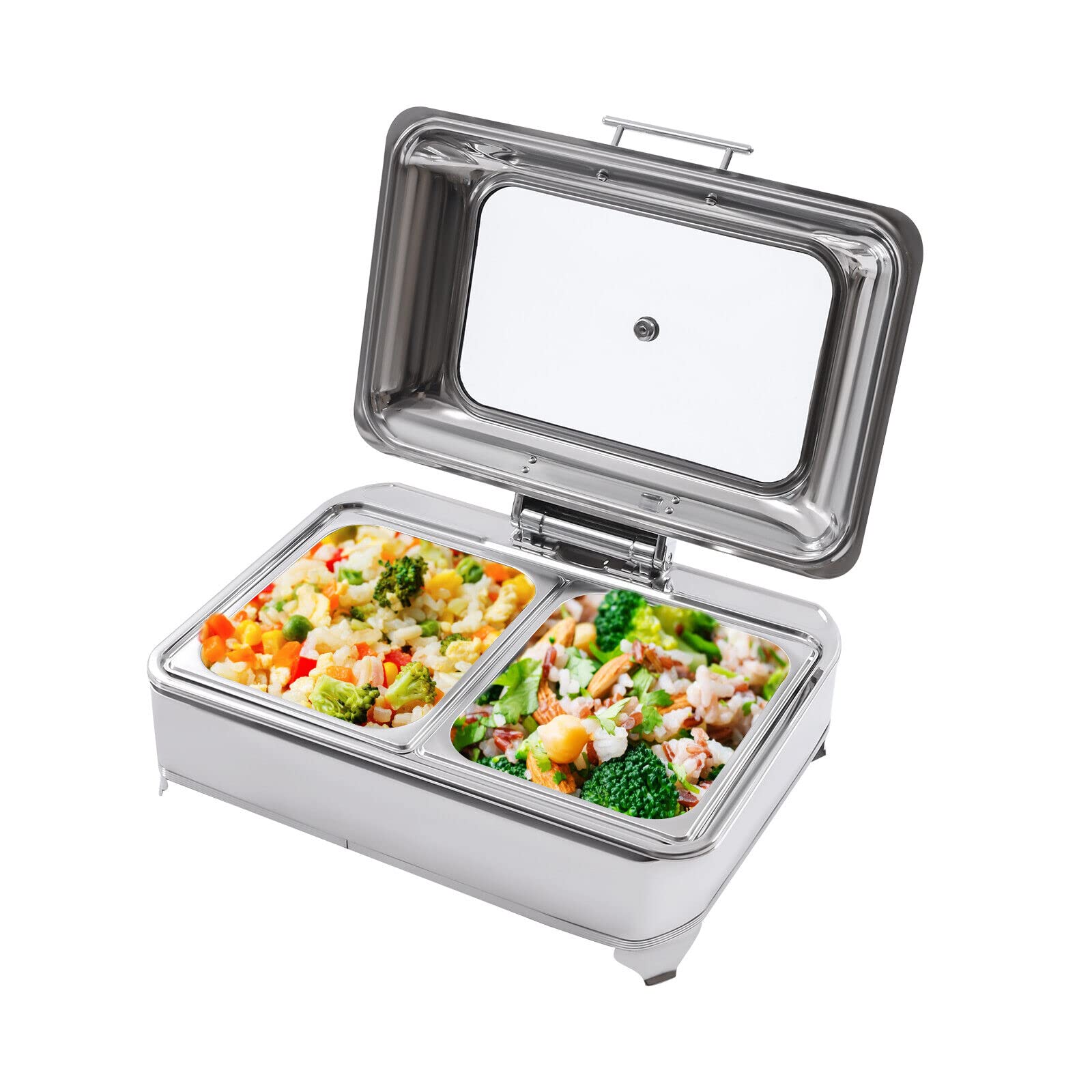 Xuthusman 400W Food Warmers for Parties Buffets Electric, Stainless Steel Buffet Server and Warming Tray, 9L, Chafing Dish Buffet Set - Adjustable Temperature + Hot Plate 1/2