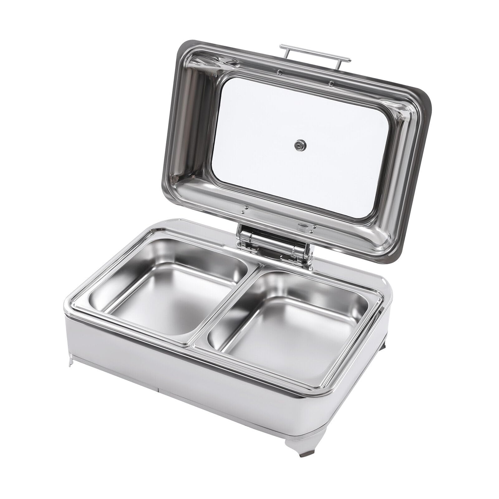 Xuthusman 400W Food Warmers for Parties Buffets Electric, Stainless Steel Buffet Server and Warming Tray, 9L, Chafing Dish Buffet Set - Adjustable Temperature + Hot Plate 1/2