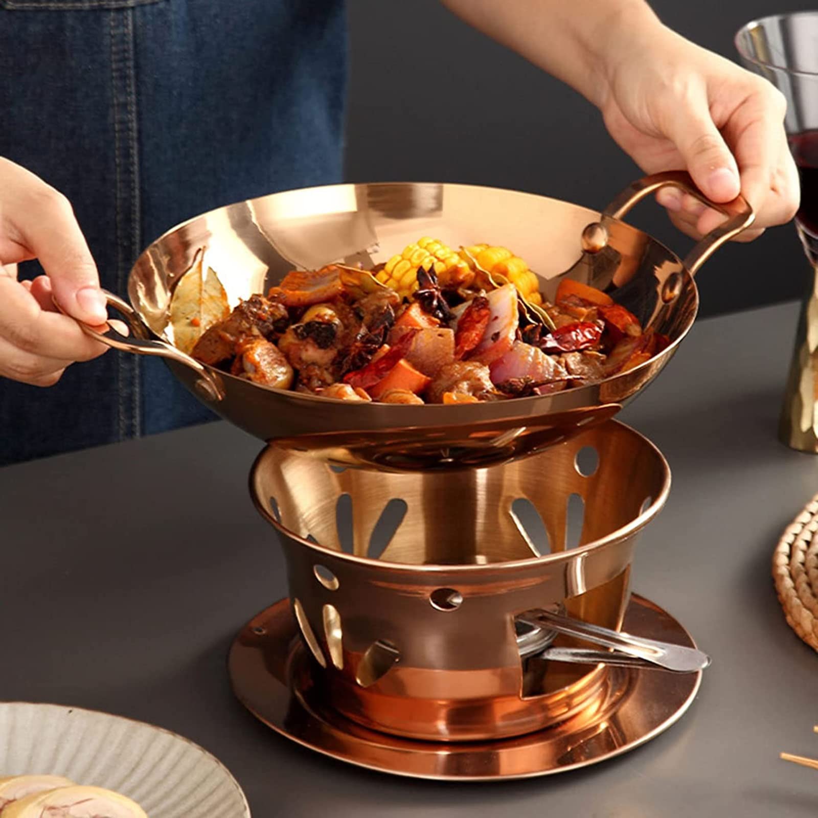 Commercial Chafers and Buffet Set, Stainless Steel Chafing Dish Server Warming Tray with Fuel Holders, for Birthday Party Wedding Celebration Alcohol Pot