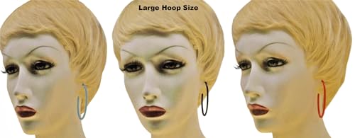 6 Pairs Multi Colors Oblong Hoop Acrylic Nylon Plastic Post Earrings Medical Hypoallergenic No Metal Studs Sensitive Ears