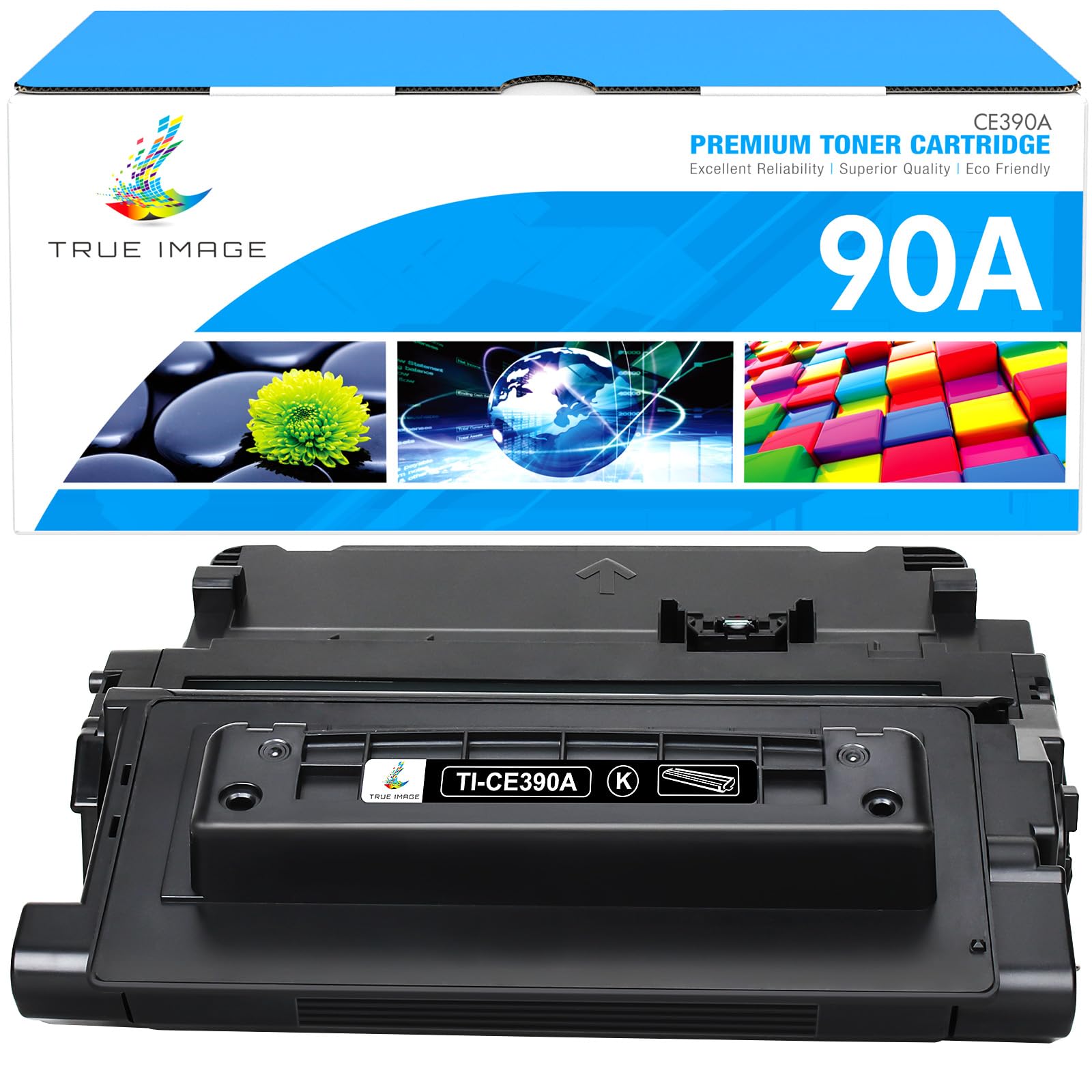 TRUE IMAGE Compatible Toner Cartridge Replacement for HP 90A CE390A 90X CE390X Enterprise 600 M602 M601 M4555 M602dn M602n M602x M603dn M603n M4555f M4555h Printer (Black, 1-Pack)