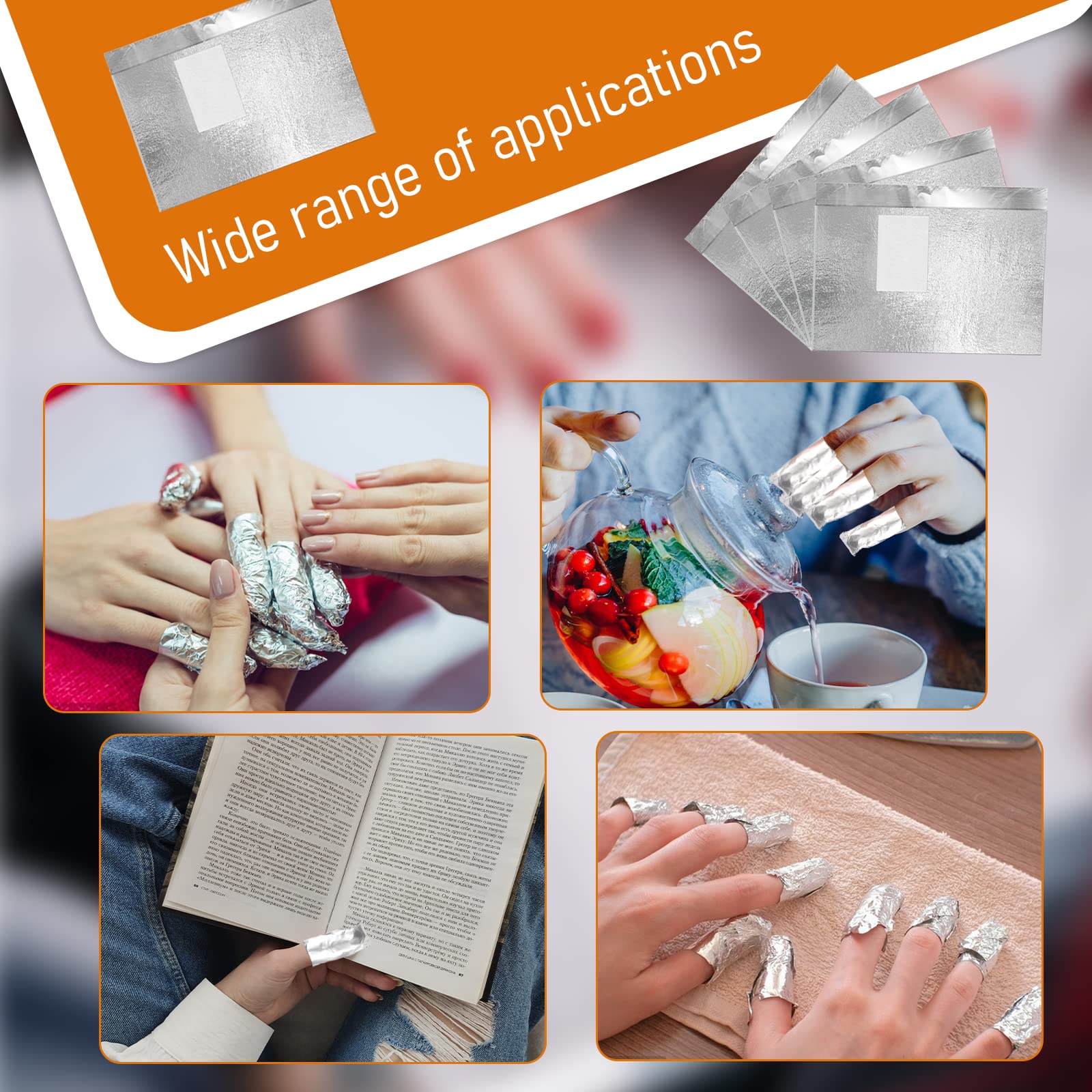 100 Pcs Nail Polish Remover Foil Nail Wraps Soak off Foils Cotton Pads Aluminium with Cuticle Pusher Aluminium Foil Nail Remover with Pre-attached Lint-free Pads100 Pcs Foil Nail Wraps Soak off Foils