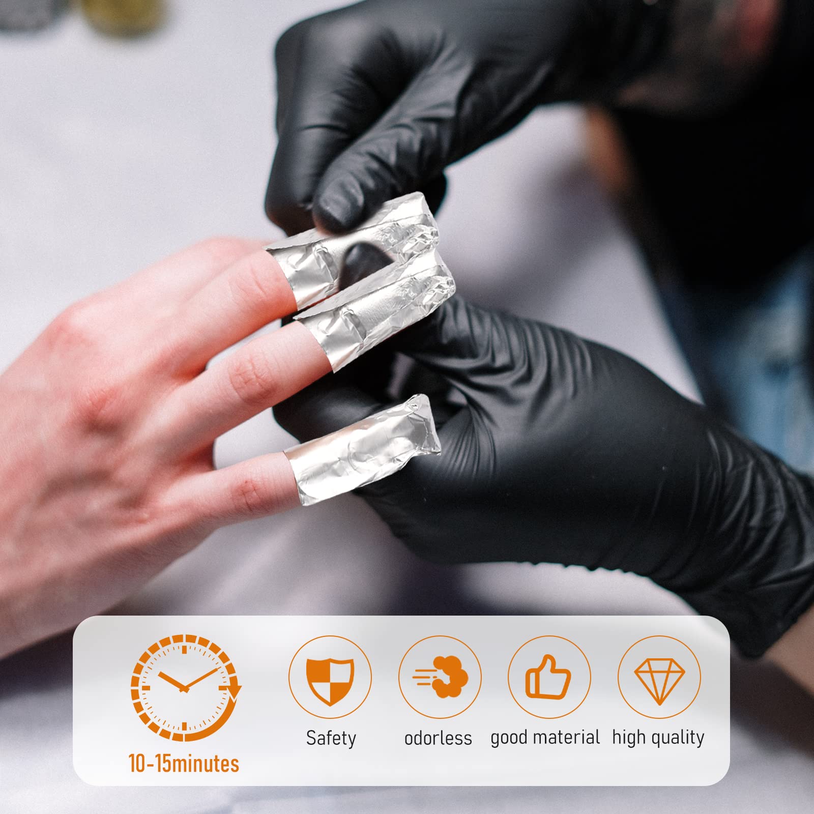 100 Pcs Nail Polish Remover Foil Nail Wraps Soak off Foils Cotton Pads Aluminium with Cuticle Pusher Aluminium Foil Nail Remover with Pre-attached Lint-free Pads100 Pcs Foil Nail Wraps Soak off Foils