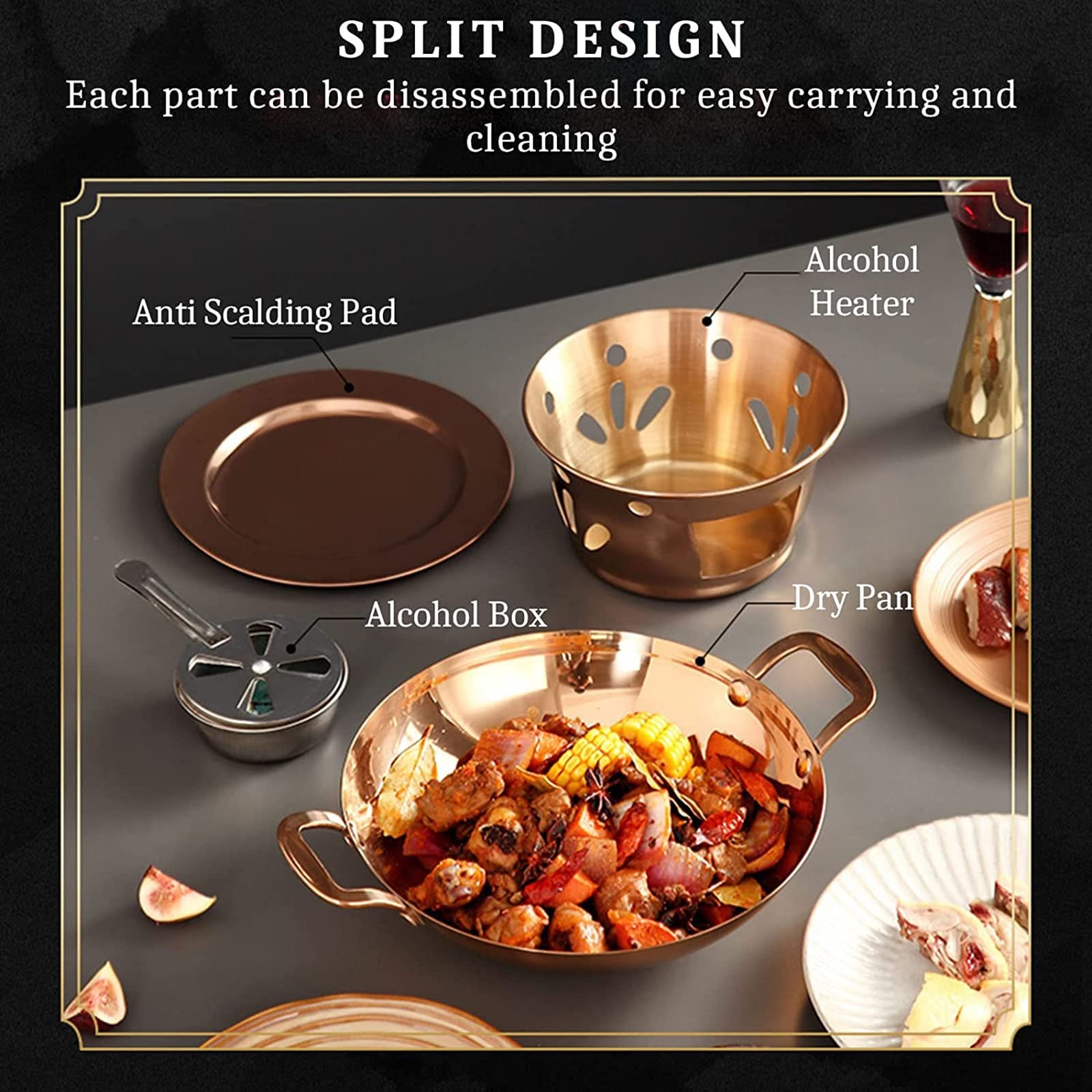 Commercial Chafers and Buffet Set, Stainless Steel Chafing Dish Server Warming Tray with Fuel Holders, for Birthday Party Wedding Celebration Alcohol Pot
