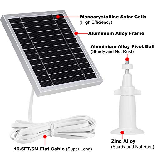 UYODM 2 Pack Solar Panel for Arlo Essential Spotlight | Weather Resistant, 16.5Ft Outdoor Power Charging Cable, Adjustable Mount | Not for Arlo HD Pro Pro2 Pro3 - Silver