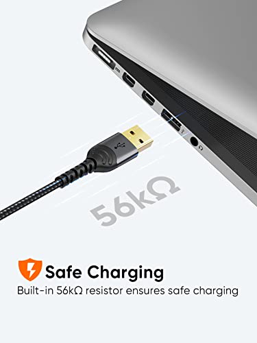 CableCreation Short USB C Cable 3A Fast Charging 2 Pack 1FT, USB-A to USB-C Charge Double-Braided Exterior Compatible with iPad Mini Galaxy S21 S20 S10 S9 Note 10 9 PS5 Controller, USB C Cord Gray