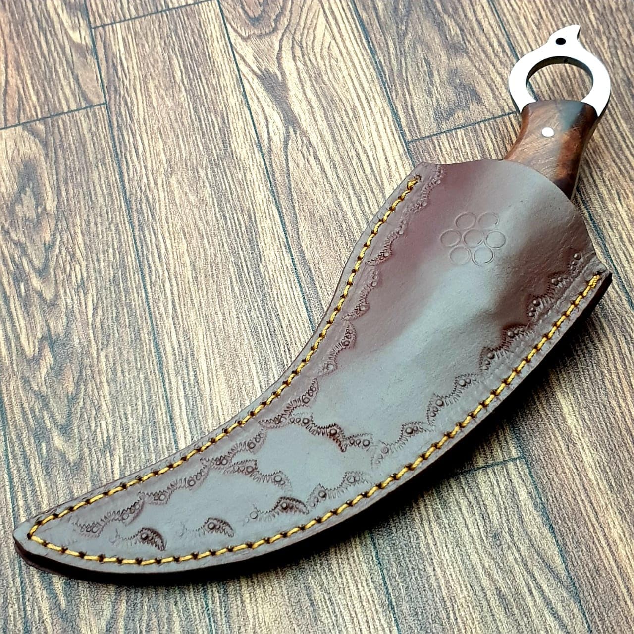 WARIVO KNIFE Karambit Knife - Fixed Blade with Sheath - Claw Knife wood Handle Sharp Blade - Camping Knives - Karambits for Men and Women - Best for Hiking Survival Hunting Fishing