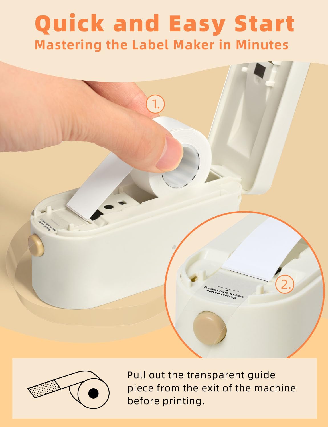 MakeID White Label Maker Tape Adapted Label Print Paper Refills Standard Laminated Office Labeling Tape Replacement 0.63'' x 13' (16mm x 4m) Work with Label Maker Model L1 Q1 E1