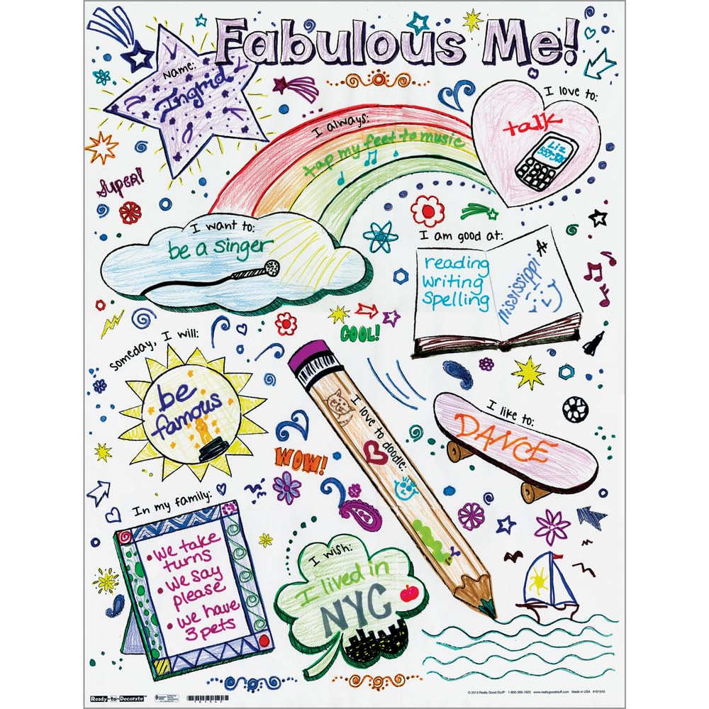 Ready-to-Decorate Fabulous Me! Posters - Set of 24