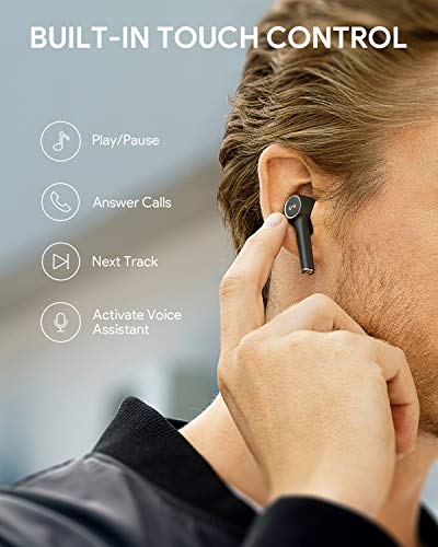 Aipower T18NC Active Noise Cancelling True Wireless Earbuds Bluetooth 5.0, in-Ear Headphones with Charging Case and Touch Control, 24H Playtime, Hi-Fi Sound Quality