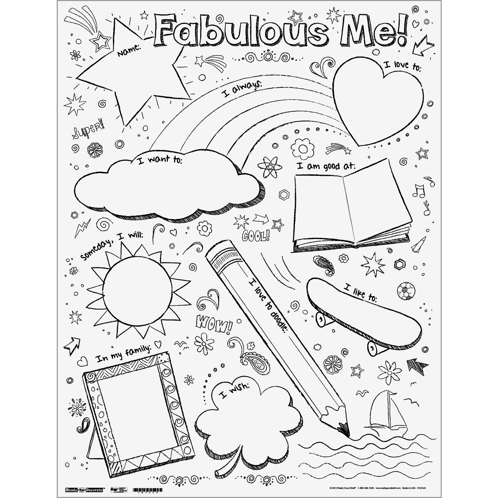 Ready-to-Decorate Fabulous Me! Posters - Set of 24