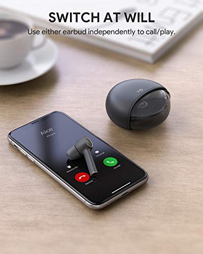 Aipower T18NC Active Noise Cancelling True Wireless Earbuds Bluetooth 5.0, in-Ear Headphones with Charging Case and Touch Control, 24H Playtime, Hi-Fi Sound Quality