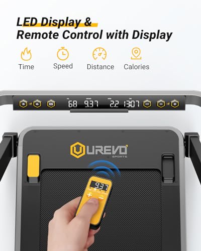 UREVO Treadmill with Desk, 3 in 1 Foldable Treadmill with Removable Desk, Install Free Under Desk Treadmill, 3HP Powerful Walking Treadmill for Office with Remote and 2s Folding
