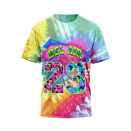 Frrslkx 90s Outfit for Men Bel Air 23 Tshirt for Man 90s Urban Theme Party Hip Hop Fashion Shirts for Club and Pub (as1, Alpha, l, Regular, Regular, Fashion Retro-2)