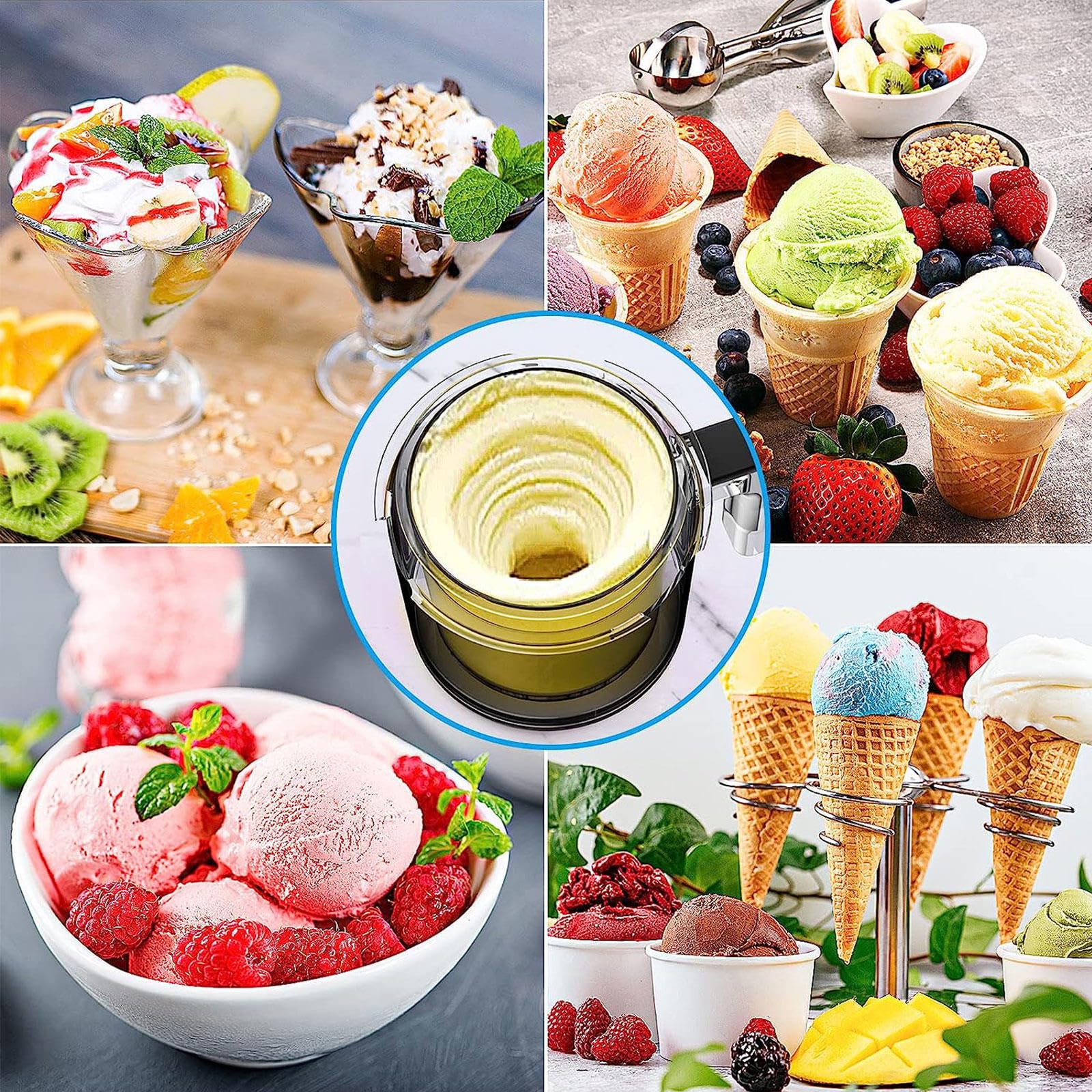 VRINO Creami Containers, for Extra Bowl for Ninja Creamy, Pint Containers Airtight and Leaf-Proof for NC301 NC300 NC299AM Series Ice Cream Maker