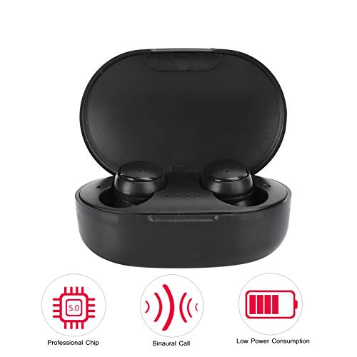 fosa1 True Wireless Earbud, Portable Mini Binaural Call Stereo in Ear Headphones Built in Mic Noise Reduction with Charging Case Fit for Running Gym Outdoor