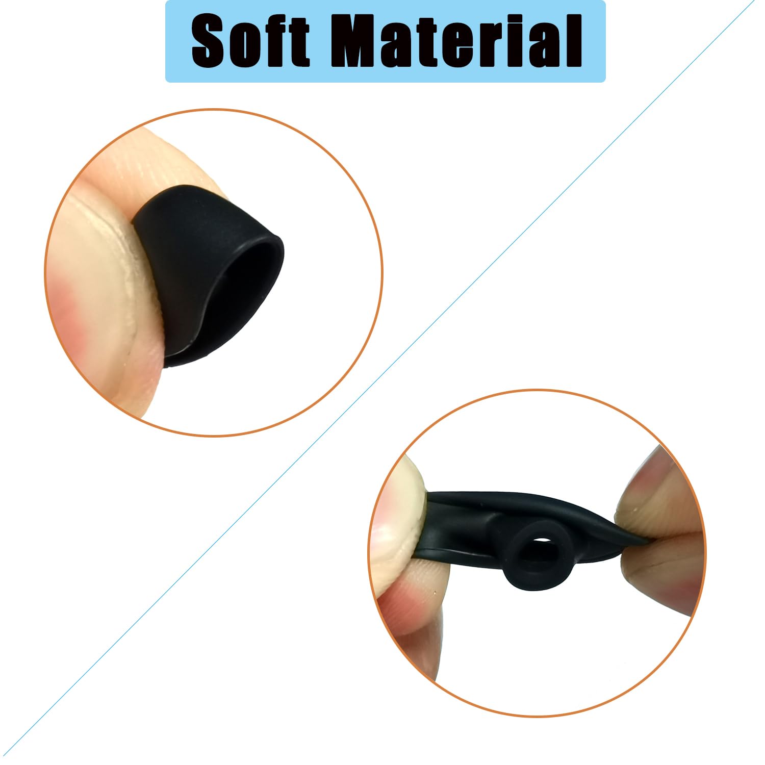 Silicone Earbuds Tips for Sennheiser Momentum 3 Replacement Ear Tips for Sennheiser Momentum 2/CX True Wireless Series, 6 Pairs Black
