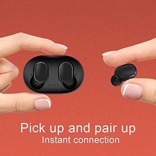 fosa1 True Wireless Earbud, Portable Mini Binaural Call Stereo in Ear Headphones Built in Mic Noise Reduction with Charging Case Fit for Running Gym Outdoor