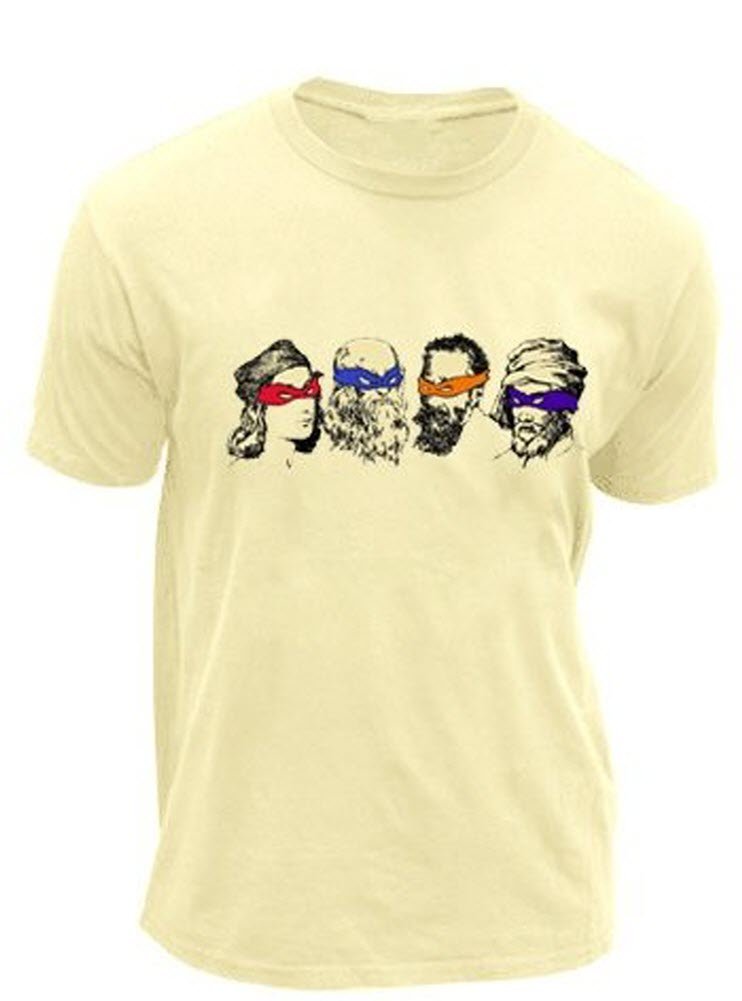 Teenage Mutant Ninja Turtles Real Artists and Face Masks Adult Cream T-Shirt (Adult XX-Large)