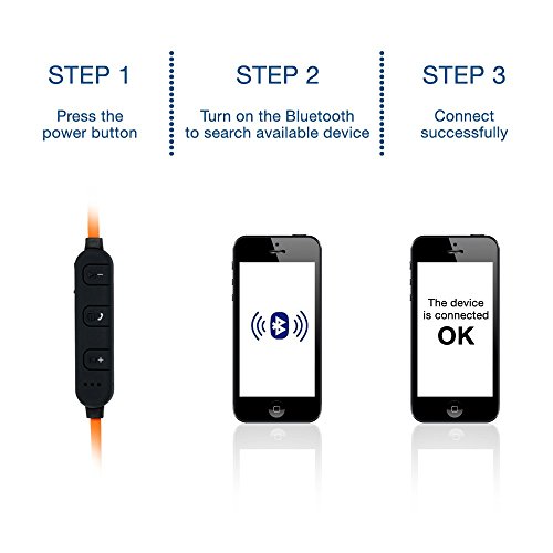 Emerson Wireless In-Ear Bluetooth Sports Earbuds Headphones with Universal Mic and Remote and Tangle free cable ER106001