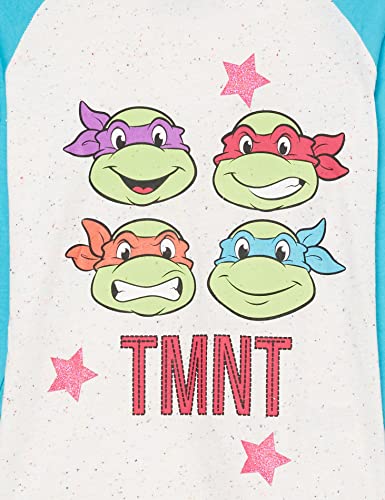 Teenage Mutant Ninja Turtles Girls Long Sleeve Raglan T-Shirt Cream/Blue