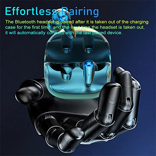 Qiopertar 2022 Hi-Fi TWS-Headphones Touch-Control Bluetooth 5.2 Insensible Wearing Wireless Earphones Polished Novelty Appearance Earbuds Headset Waterproof Headset for Sports