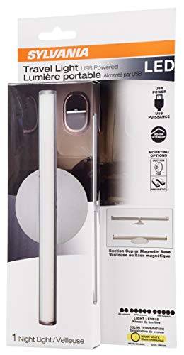 LEDVANCE Sylvania General 65007 Portable USB Rechargeable 2 Suction Cups and Magnetic Mounting Base, 4000K LED Light Bulb, White