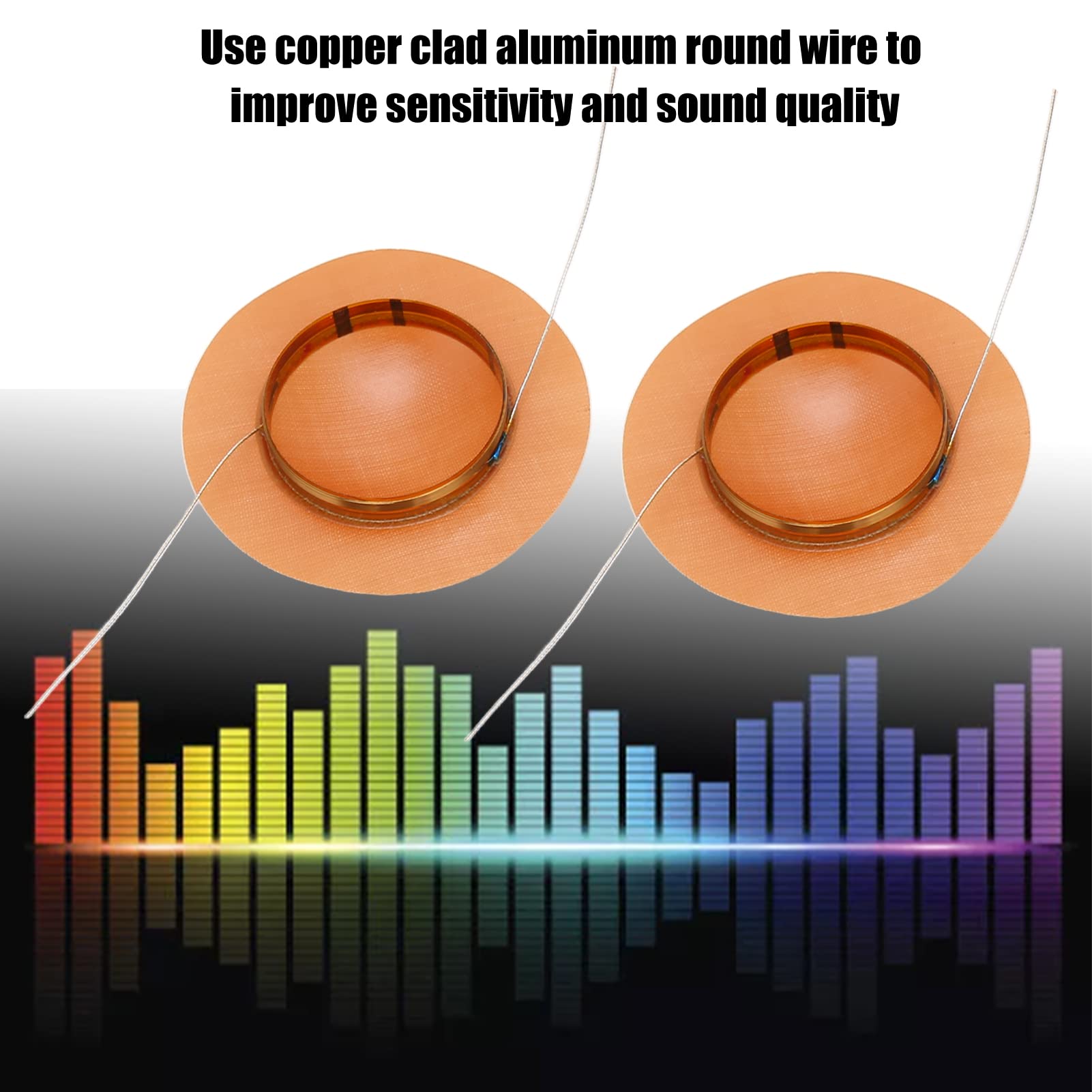 2PCS Tweeter Voice Coil,Tweeter Accessory Speaker Repair Parts,25mm / 0.98in Dome,Soft and Elastic Resin Sound Film Tweeter Voice Coil