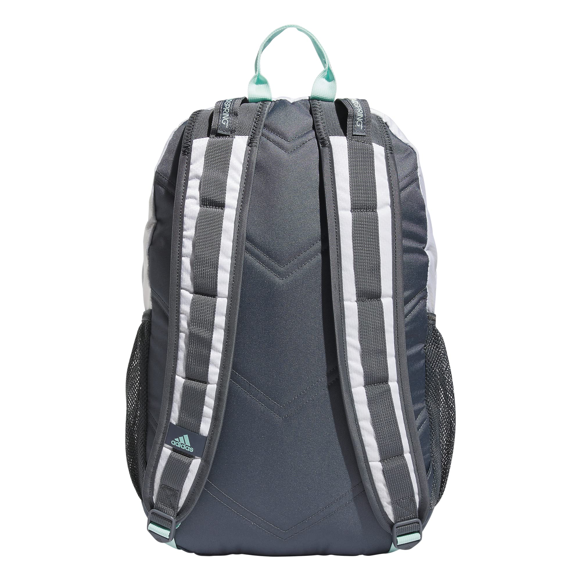 adidas Excel Backpack Durable Large Athletic Student Laptop Book Bag for Boys/Girls, White/Semi Flash Aqua Blue/Orchid Fusion Purple, One Size