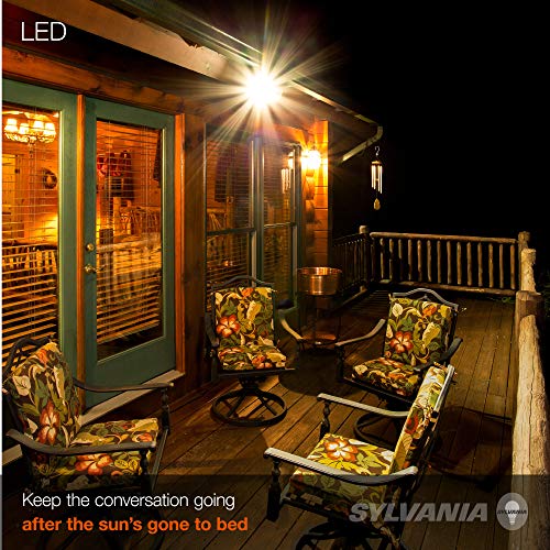 Sylvania Night Chaser LED PAR38 Light Bulb, 250W = 23W, 22 Year, Dimmable, Super Bright 2650 Lumens, Wet Rated, 3000K, White - 2 Pack (41359)