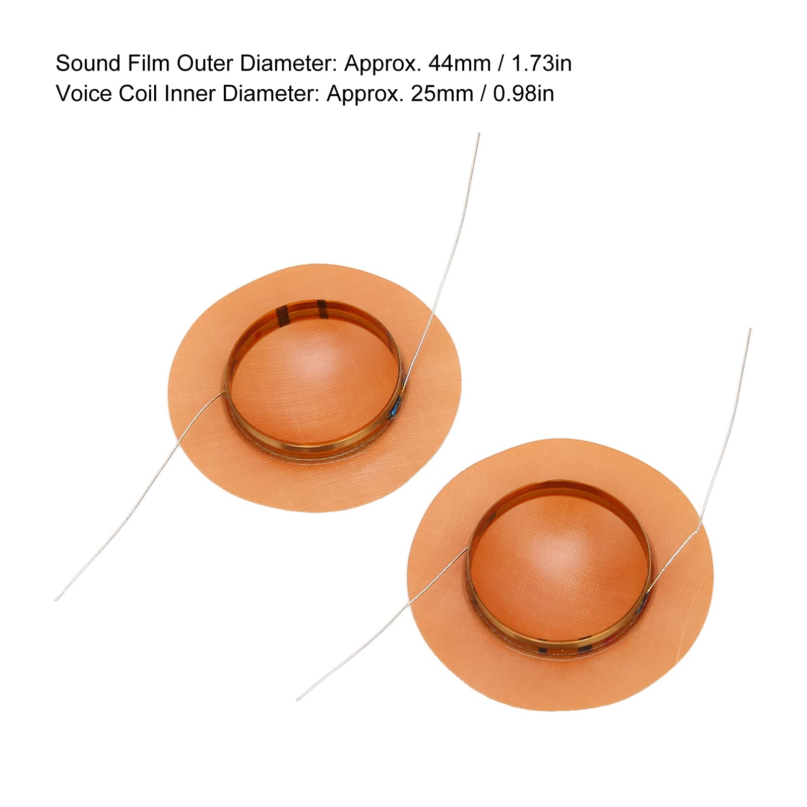 2PCS Tweeter Voice Coil,Tweeter Accessory Speaker Repair Parts,25mm / 0.98in Dome,Soft and Elastic Resin Sound Film Tweeter Voice Coil