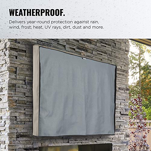 VonHaus Outdoor TV Cover 50 Inch - 52 Inch Weatherproof Universal Protector Fits Most LCD, LED, Plasma TV Mounts, with Built in Remote Controller Storage Pocket - 600D Polyester