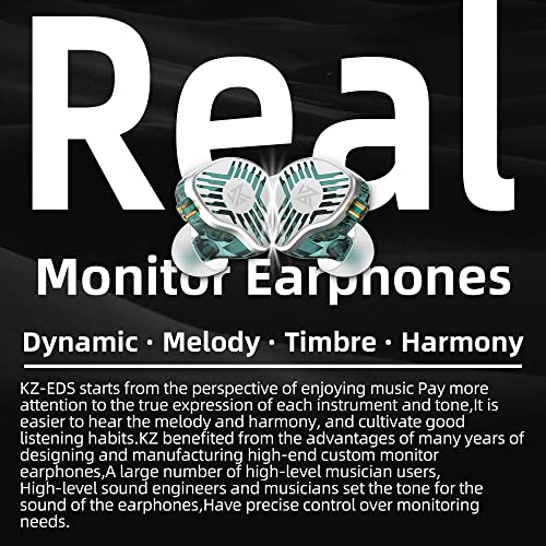 Kinboofi KZ EDS in Ear Earphones,10 mm Dual Magnetic Circuit Moving Coil Unit Configuration Earphone, High Resolution Noise-isolating Headphone Earbuds for Sports & Exercise (with Mic, Transparent)