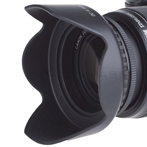 58mm Digital Tulip Flower Lens Hood For Canon Digital EOS Rebel SL1, T1i, T2i, T3, T3i, T4i, T5, T5i EOS60D, EOS70D, 50D, 40D, 30D, EOS 5D, EOS5D Mark III, EOS6D, EOS7D, EOS7D Mark II, EOS-M Digital SLR Cameras Which Has Any Of These Canon Lenses 18-55mm