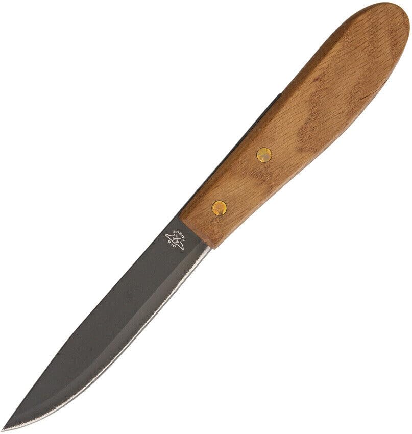 PIÑATAS OLE 9" Bushcrafter Brown Wood Handle Black Fixed Blade Knife 005 871314700050