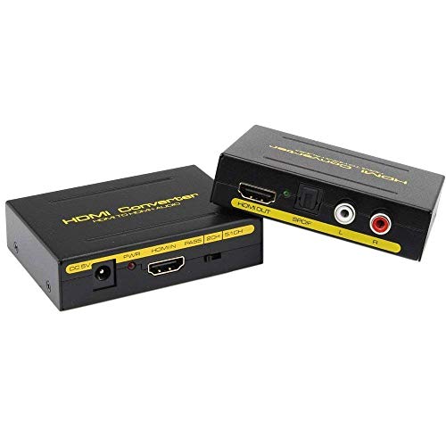AGPtek HDMI to HDMI + SPDIF + RCA L/R Audio Extractor Converter (HDMI Input,HDMI+ Audio Output)