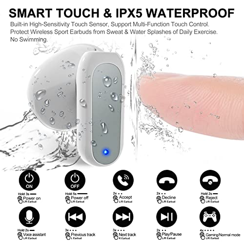 imuzaker True Wireless Earbuds Bluetooth Headphones Touch Control with Compact & Light-Weight Design Stereo Earphones Noise Cancelling & ENC in-Ear Headset Premium Deep Bass for Sport